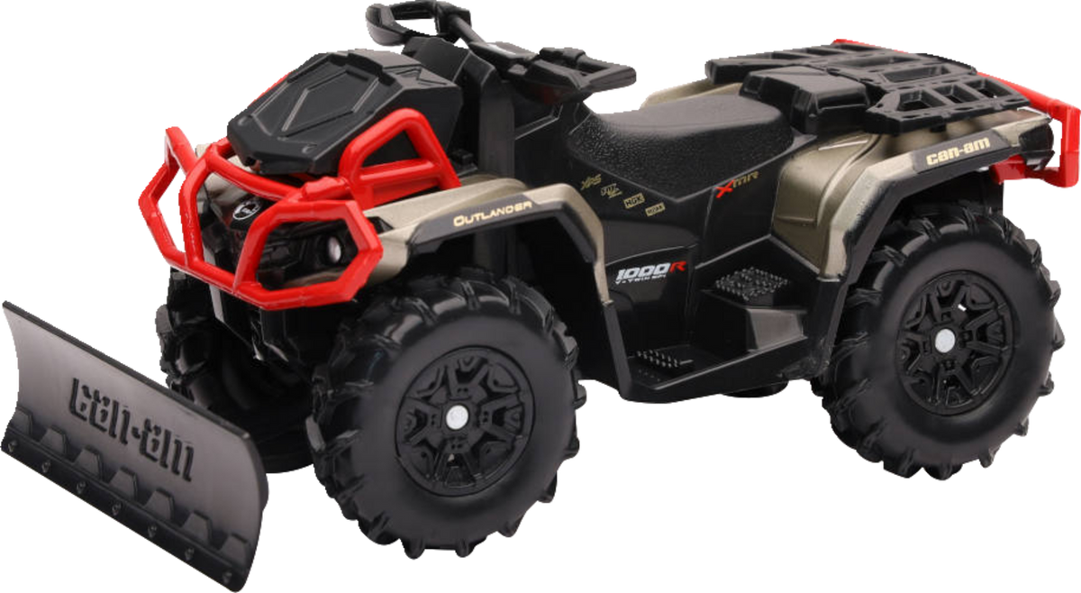 New Ray Toys Mini Outlander w/ Snow Plow - 1:18 Scale - Black/Brown/Red ...