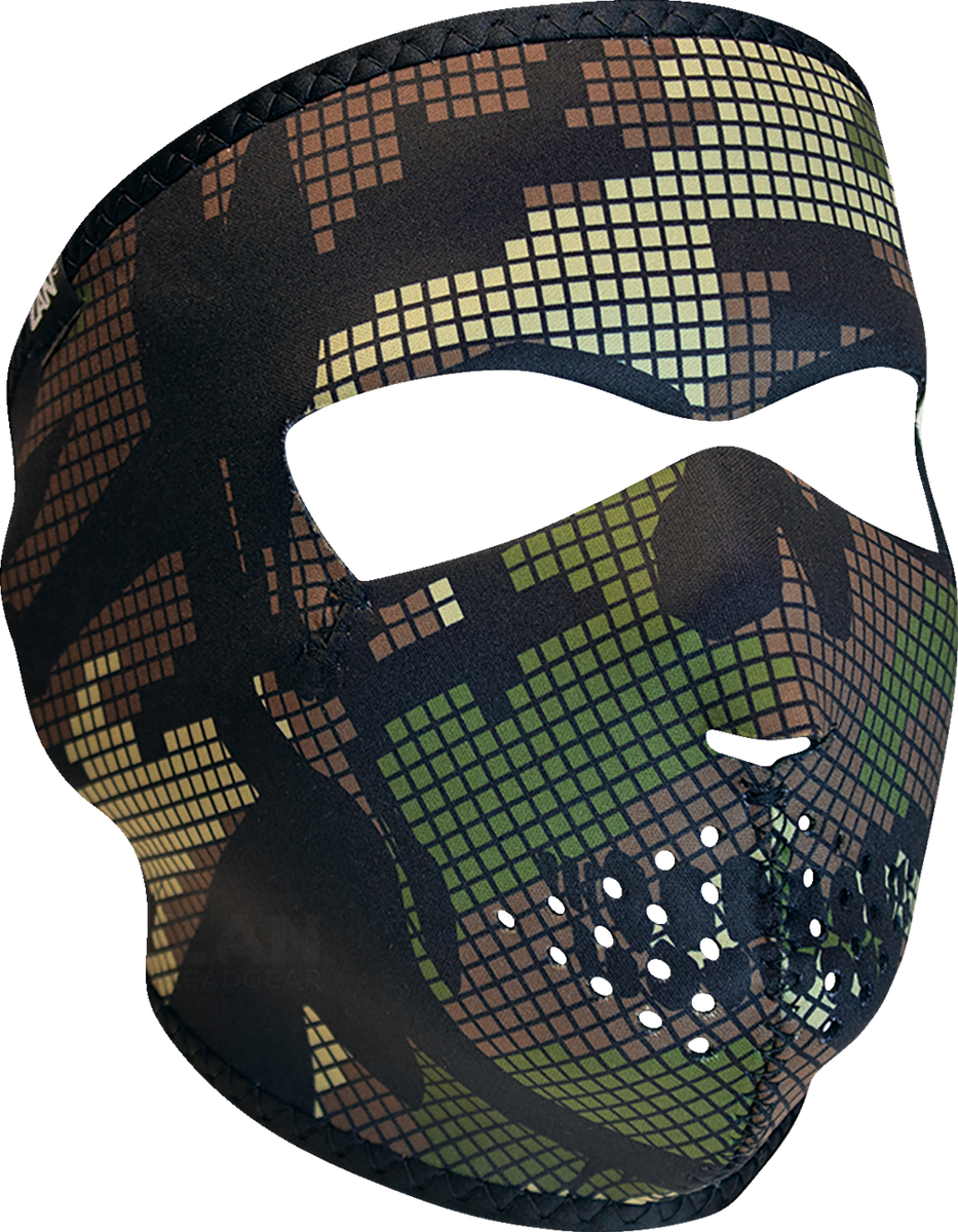 ZAN HEADGEAR Neoprene Full-Face Mask - Digi Woodland Camo Skull WNFM593 ...