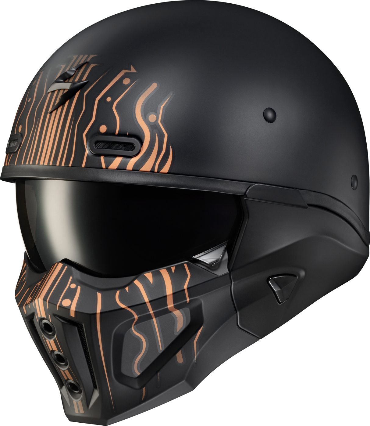 Covert X Open Face Helmet Tribe Matte Black/Copper Sm 75-2134S – Cycle ...